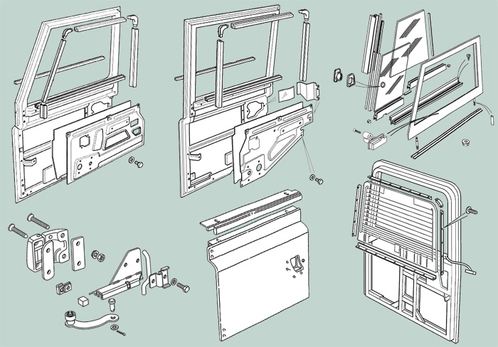 Defender Doors and Hinges - Rovers North - Classic Land Rover Parts