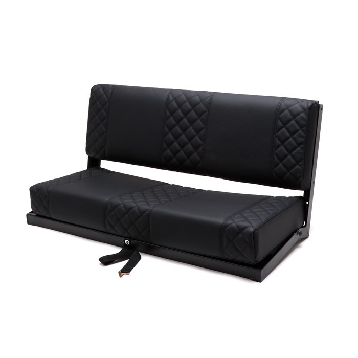 Rear Side Bench Seat Black Frame Diamond Xs Black Leather EXT002-DXSL ...