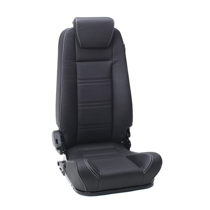 Premium High Back Seat - Right Hand Black Leather White Stitch EXT010 ...