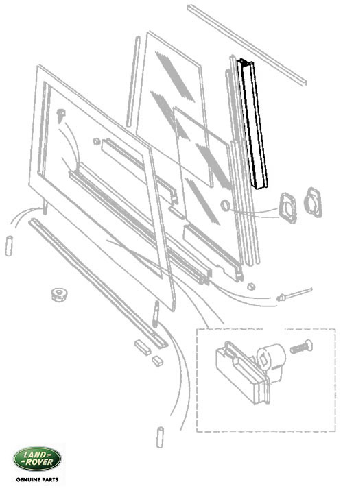 Draught Rail - LH Inner Glass Defender Door Top MTC6215 RNH438 | Rovers ...